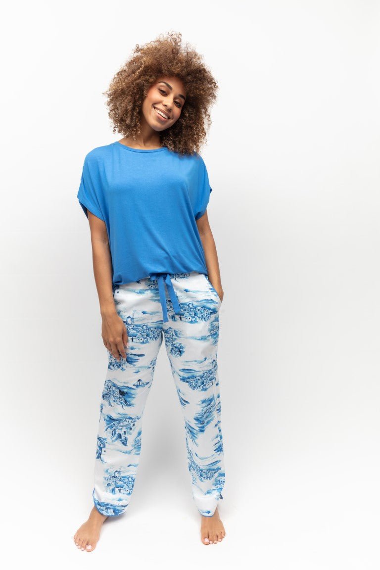 Donna Santorini Print Slouch PJ Set Blue– The Foundation Lingerie