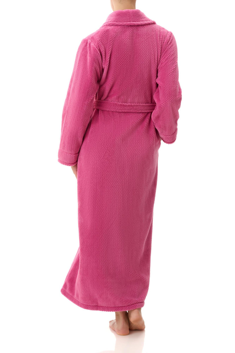 Dimple Fleece Long Wrap Robe Rose– The Foundation Lingerie