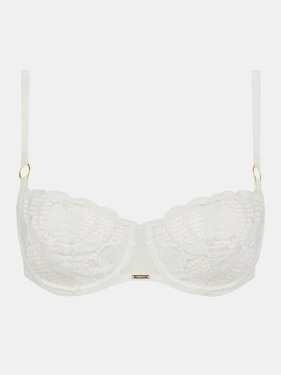 Chantelle Fleurs Half Cup Bra Satin Milk | Wedding Lingerie– The ...