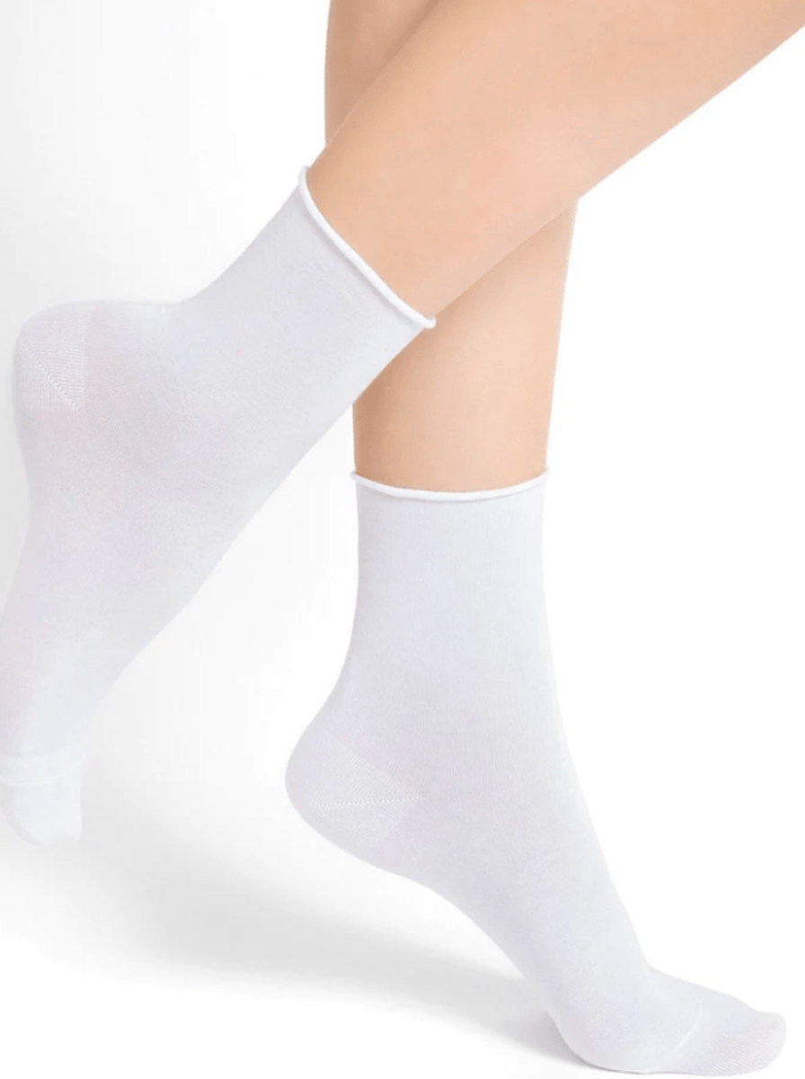 Velvet Cotton Ankle Sock Blanc / White– The Foundation Lingerie